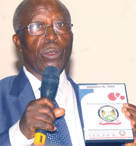 Education Minister Sam Ongeri during the release of the 2009 KCSE ...