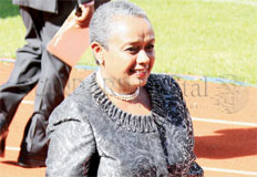First Lady Margaret Kenyatta trains at Kasarani Safaricom Stadium ahead ...