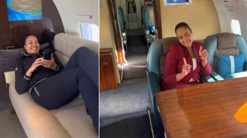 Wanja Nyarari gives exclusive tour inside luxurious private jet ...