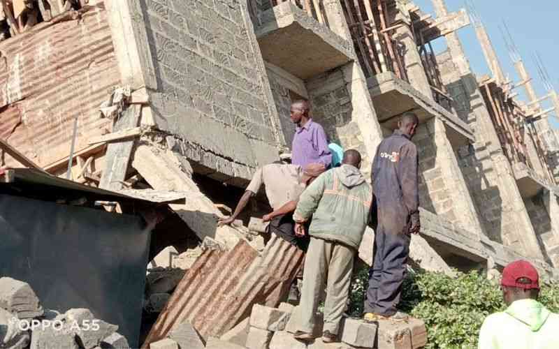 Three storey building collapses in Murang'a town - The Standard