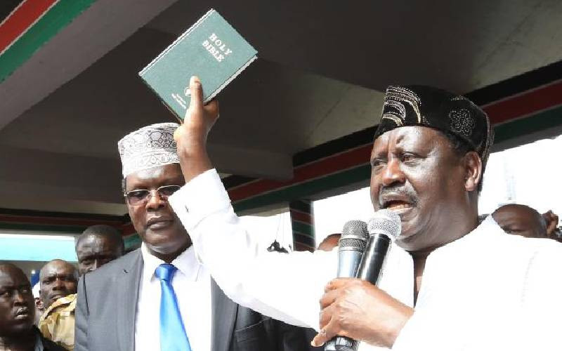 Court rules Raila's swearing-in as 'people's president' was illegal - The Standard